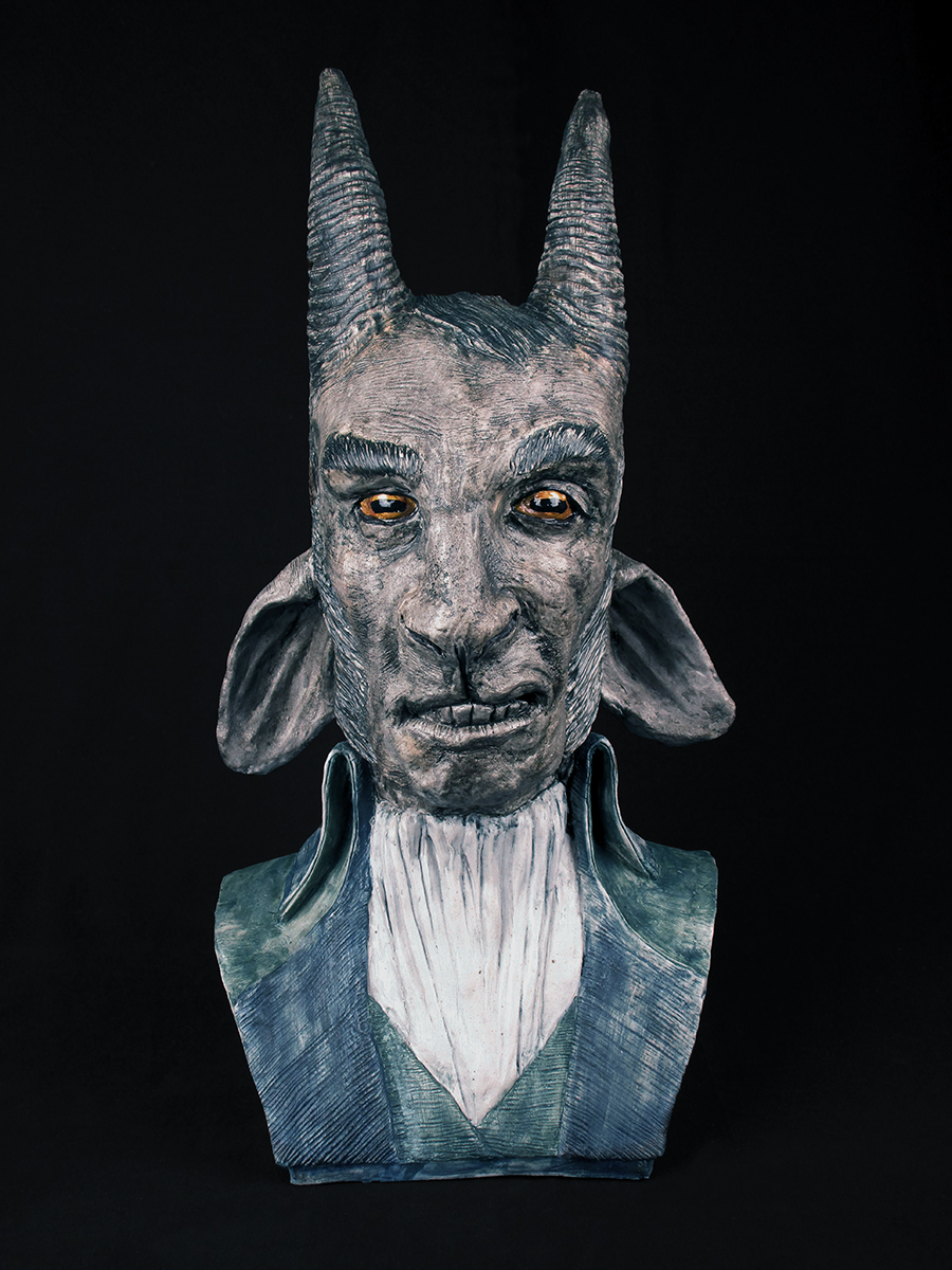 The Caprine Aristocrat by Jesse Berlin, dark Sculpture for sale, direct ...