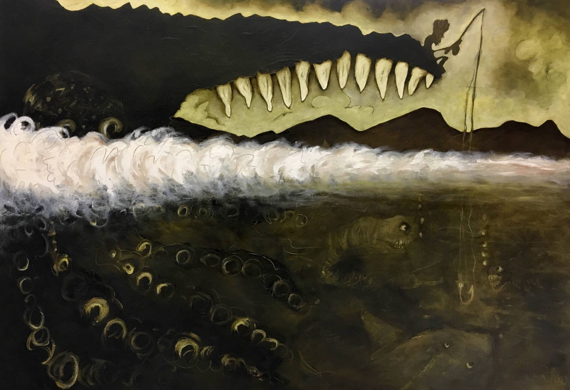 River Monsters by Tony Wheeler, dark Paintings for sale, direct from ...