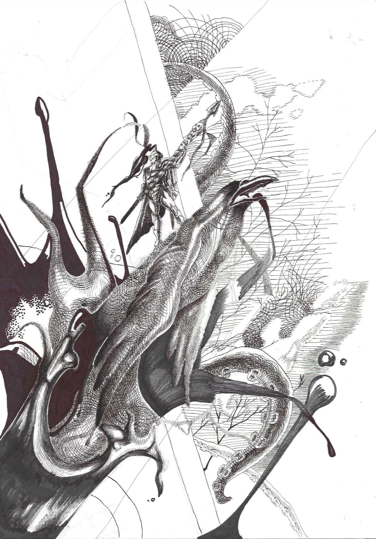 Ink-eiaculation by Cristina Dambra, dark Drawings for sale, direct from ...
