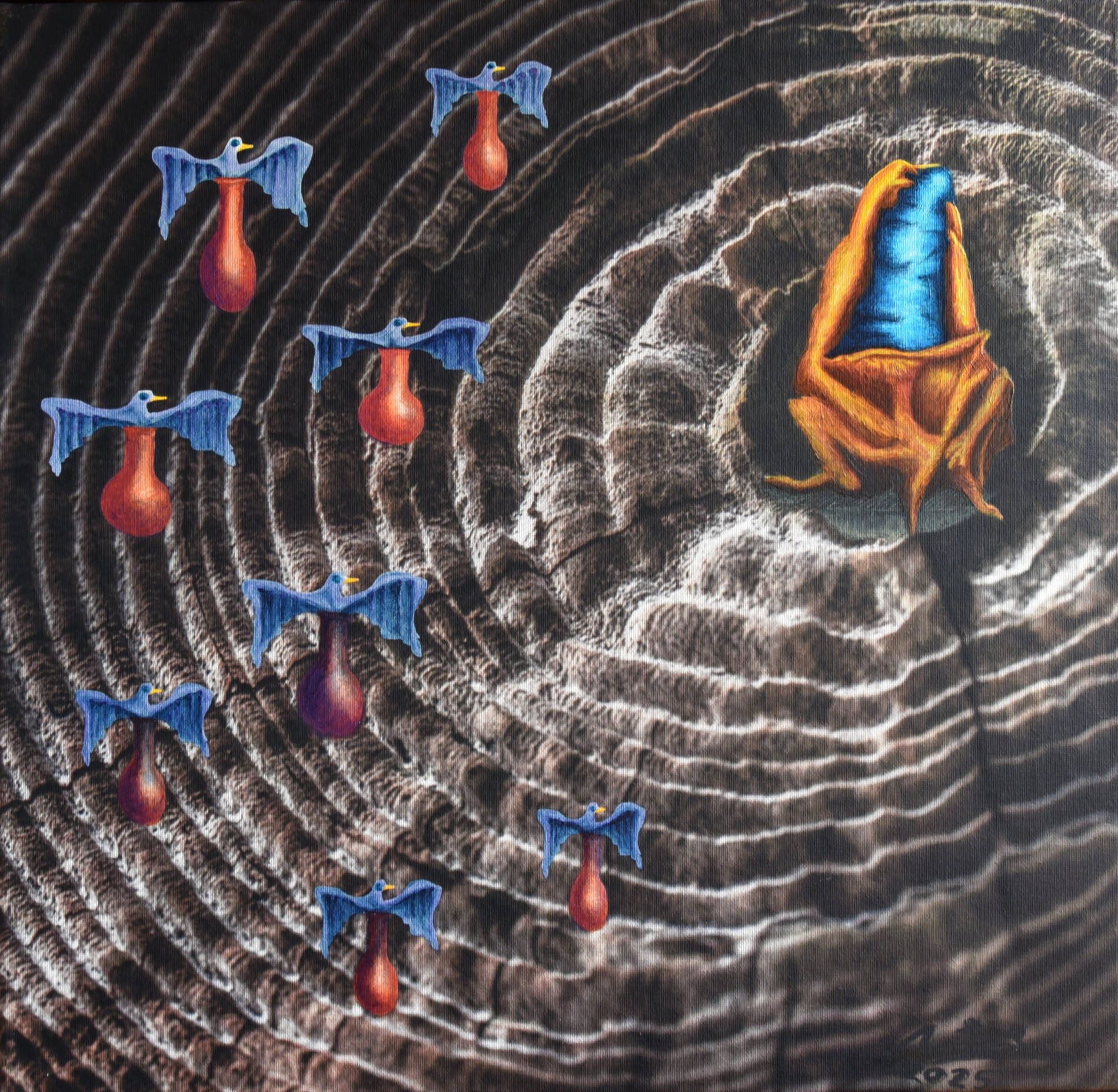 Nighttime Birds by Reinzwein Van Praet, dark Paintings for sale, direct ...